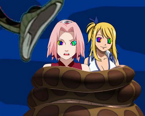 Sakura And Lucy Hypnotized By Kaa By Lileehilee On Deviantart
