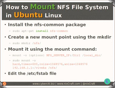 How To Mount Nfs File System In Ubuntu Linux Nixcraft