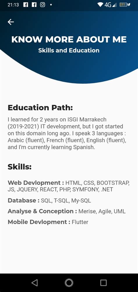 Github Lamlih Devprotfolio App Flutter Small Portfolio App Using