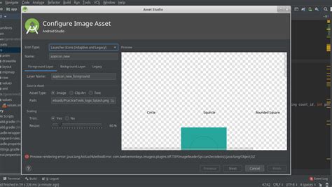 Configure Image Asset Shows Error While Adding Icon In Android Studio