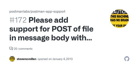 please add support for post of file in message body with content type application octet stream