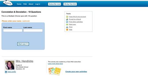 Quia Connotation And Denotation Unknown Type For 7th Grade Lesson Planet
