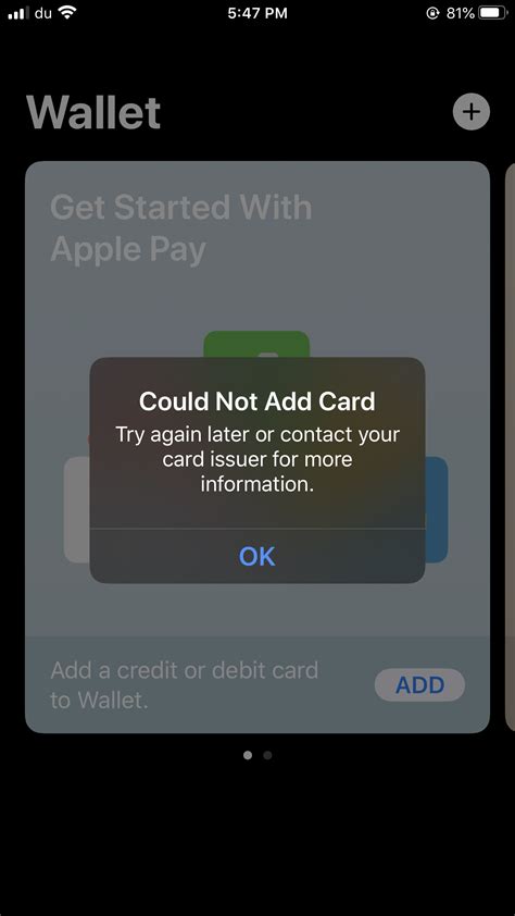 Could Not Add Card On Apple Wallet Apple Community