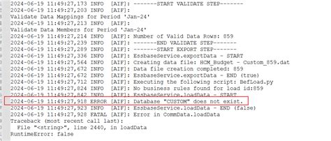 Database Custom Does Not Exist — Cloud Customer Connect