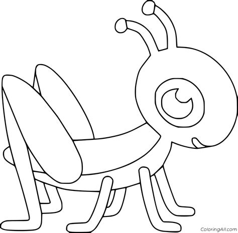 Simple Cute Grasshopper Free Coloring Pages Coloring Cool