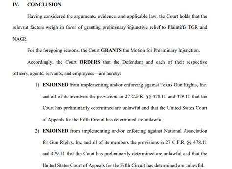 Texas Gun Rights Achieves Legal Milestone With Preliminary Injunction Against ATF TXGR Foundation