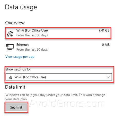 How To Set Data Limit On Wifi Network In Windows AvoidErrors