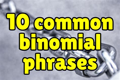 10 Common Binomial Expressions In English Espresso English