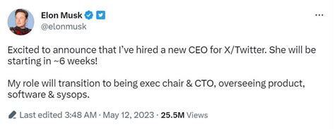 马斯克宣布即将卸任推特ceo 继任者已经开始帮助推特公关？ 知乎