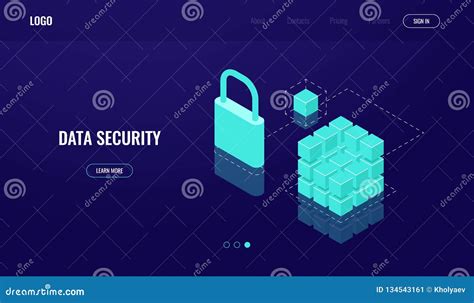 Blockchain Technology Data Access And Data Security Isometric Icon