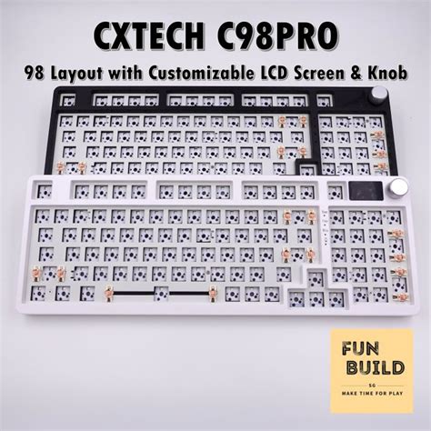 Cxtech C98pro Barebones Keyboard Kit 98 Layout Programmable Lcd Screen Rotary Knob