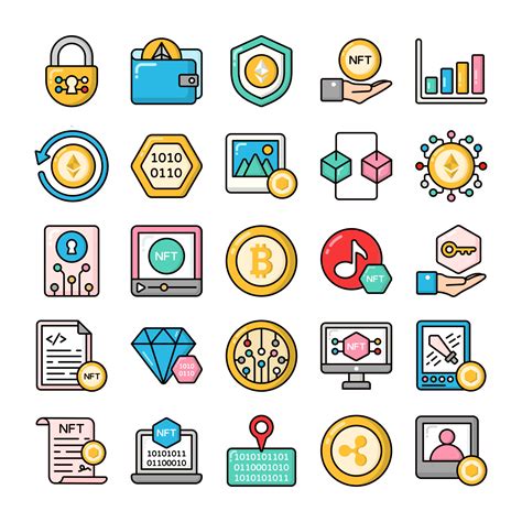 NFT Line Icon Set Non Fungible Token Blockchain Crypto Currency And More 9429492 Vector