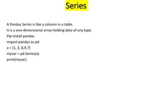 Series Data Structure In Python Pandas Pptx