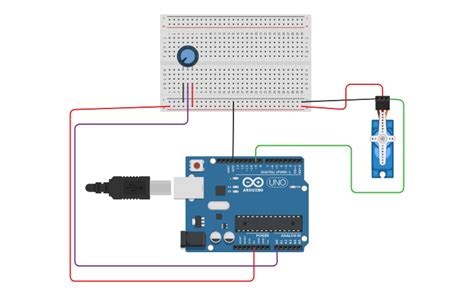 Circuit Design Servo Motor Project Tinkercad