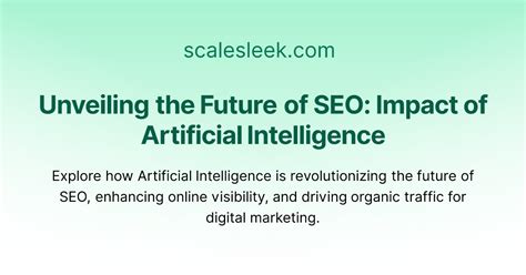 Unveiling The Future Of Seo Impact Of Artificial Intelligence