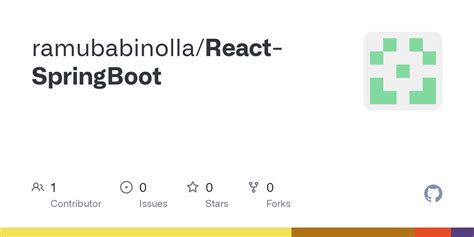 GitHub Ramubabinolla React SpringBoot