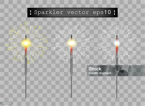 향 벵골어 또는 인도 현실적인 불꽃놀이 화재 불꽃의 그림 새 해 크리스마스 생일입니다 요소는 투명 한 배경에서 격리 됩니다 스파클러 폭죽에 대한 스톡 벡터 아트 및 기타