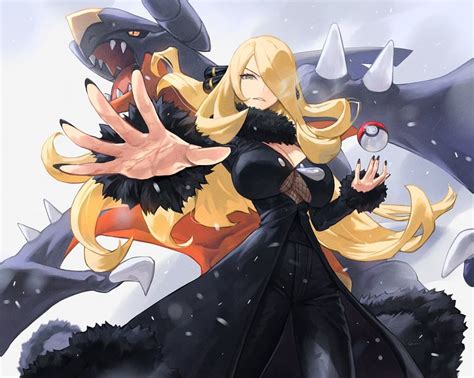 Cynthia And Garchomp Pokemon And 1 More Drawn By Etama Quomo Danbooru