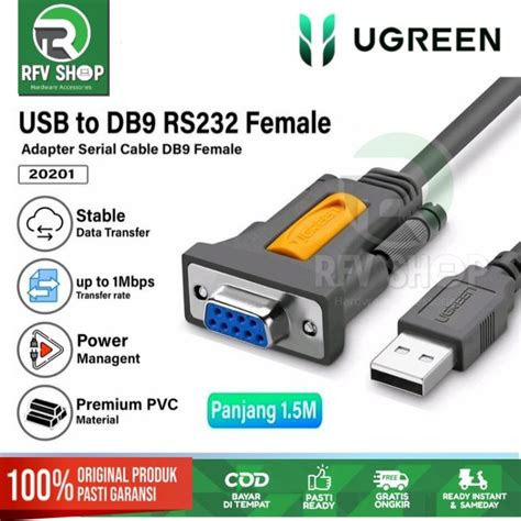 Jual UGREEN Converter Adapter Kabel USB To DB9 RS232 Serial Female Shopee Indonesia