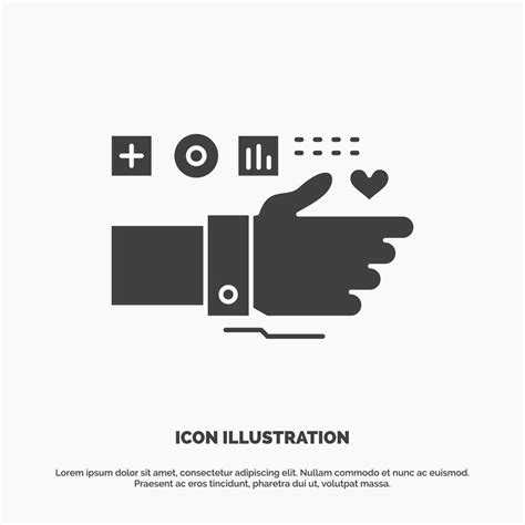 Monitoring Technology Fitness Heart Pulse Icon Glyph Vector Gray Symbol For Ui And Ux