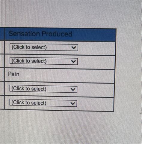Solved Complete The Following Table Type Of Receptor F