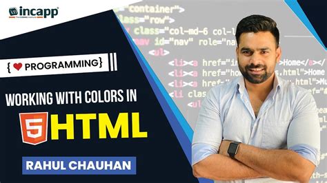 Working With Color In Html By Rahul Chauhan Sir Html Incapp Youtube