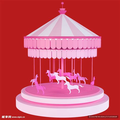 3d旋转木马 设计图其他动漫动画设计图库昵图网