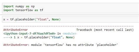 attributeerror module tensorflow has no attribute placeholder