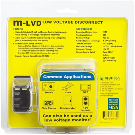 Solenoid M Lvd Low Voltage Disconnect 7635 By Blue Sea Systems