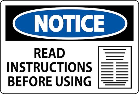 Premium Vector Notice Machine Sign Read Instructions Before Using