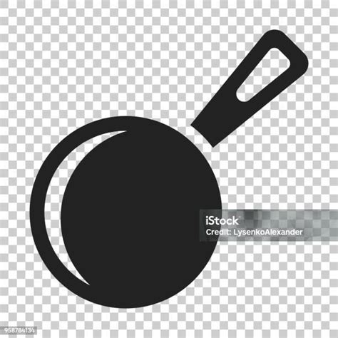 평면 스타일에 프라이팬 아이콘입니다 고립 된 투명 한 배경에 팬 그림 요리 프라이팬 부엌 장비 사업 개념입니다 가정 생활에 대한 스톡 벡터 아트 및 기타 이미지 Istock