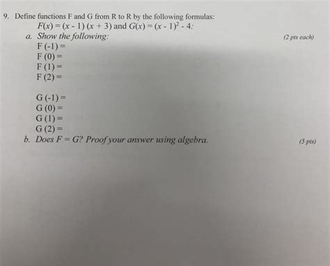 solved 9 define functions f and g from r to r by the