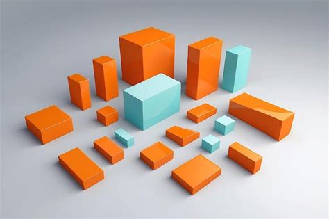 Premium Photo Orange Three Dimensional Rectangular Shapes Stock Illustration