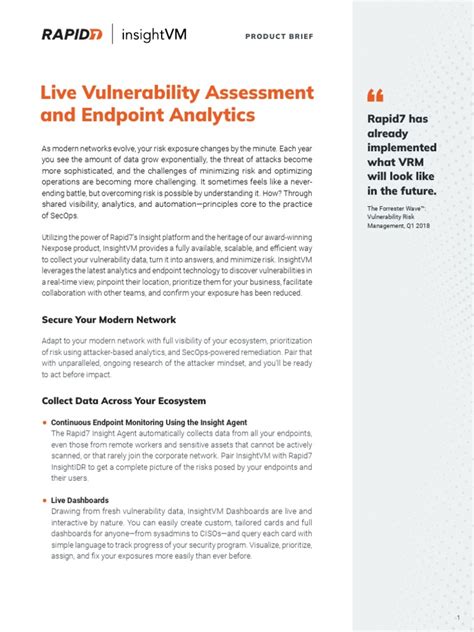 Rapid7 Insightvm Product Brief Pdf Vulnerability Computing Analytics