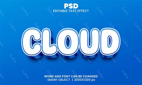 Metallic Cloud Text Effect Photoshop Premium Psd File