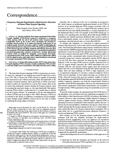 Pdf Frequency Domain Equalization Aided Iterative Detection Of Faster