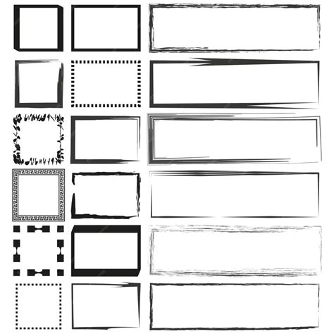 Premium Vector Decorative Border Collection Rectangular Frames