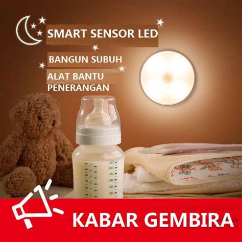 Jual Lampu Sensor Gerak HEMAT ENERGI Listrik TANPA BOR Night Lamp Light Lampu Dinding Otomatis