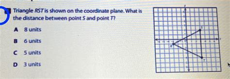 Solved Triangle Rst Is Shown On The Coordinate Plane What Is The Distance Between Point S And