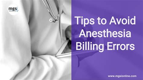 Tips To Avoid Anesthesia Billing Errors Ppt