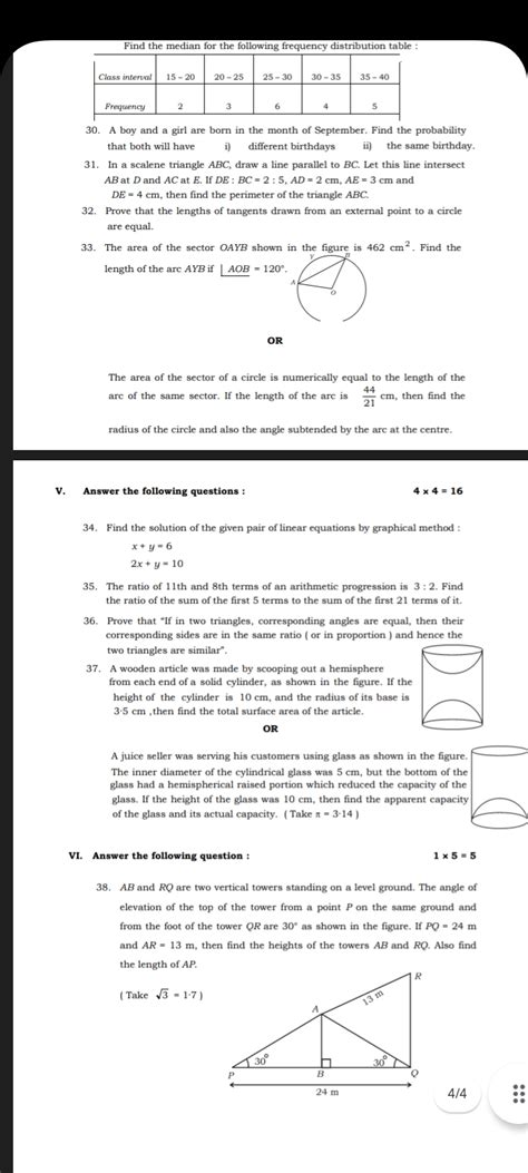 Find The Median For The Following Frequency Distribution Table Begin{t