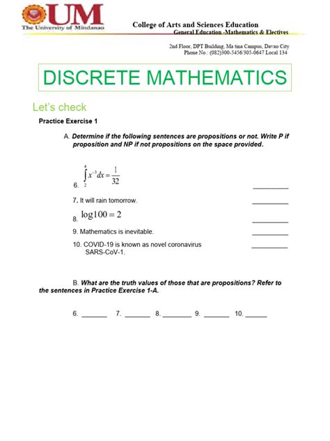 It 2 Lets Check Practice Exercises 1 And 2 Pdf Proposition If
