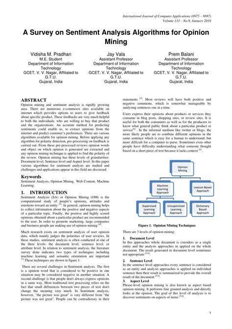 Pdf A Survey On Sentiment Analysis Algorithms For Opinion Mining