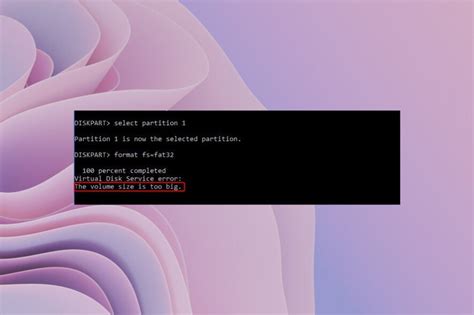 Virtual Disk Service Error Volume Size Too Big Fix