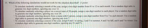 solved 13 which of the following simulations would not work