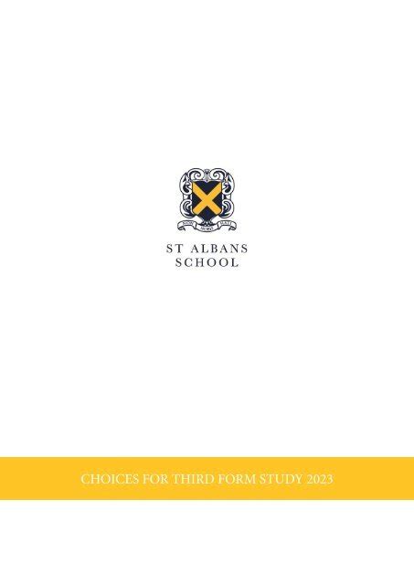 Third Form Choices Booklet 2023
