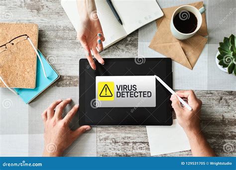 Virus Detected Warning Message On Screen Cyber Security Breach Data Protection Internet And