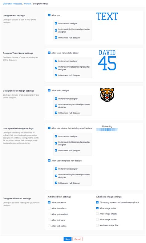 Transfer Designer Settings Deconetwork Help