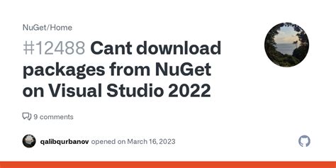 Cant Download Packages From Nuget On Visual Studio 2022 · Issue 12488