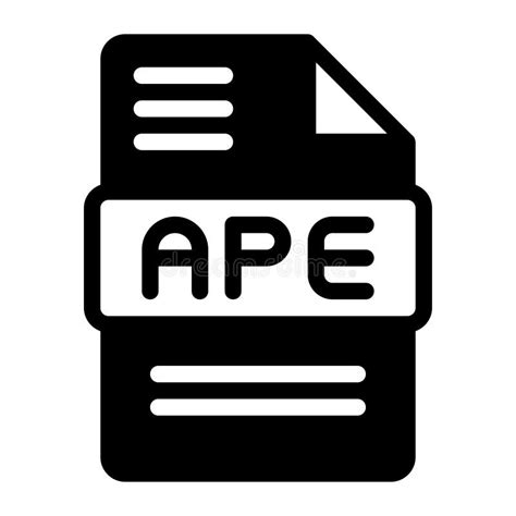 Ape Audio File Format Icon Flat Style Design File Type Icons Symbol Stock Illustration